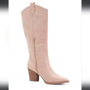 MIA | Shoes | Mia Tex Western Boot In Blush | Poshmark